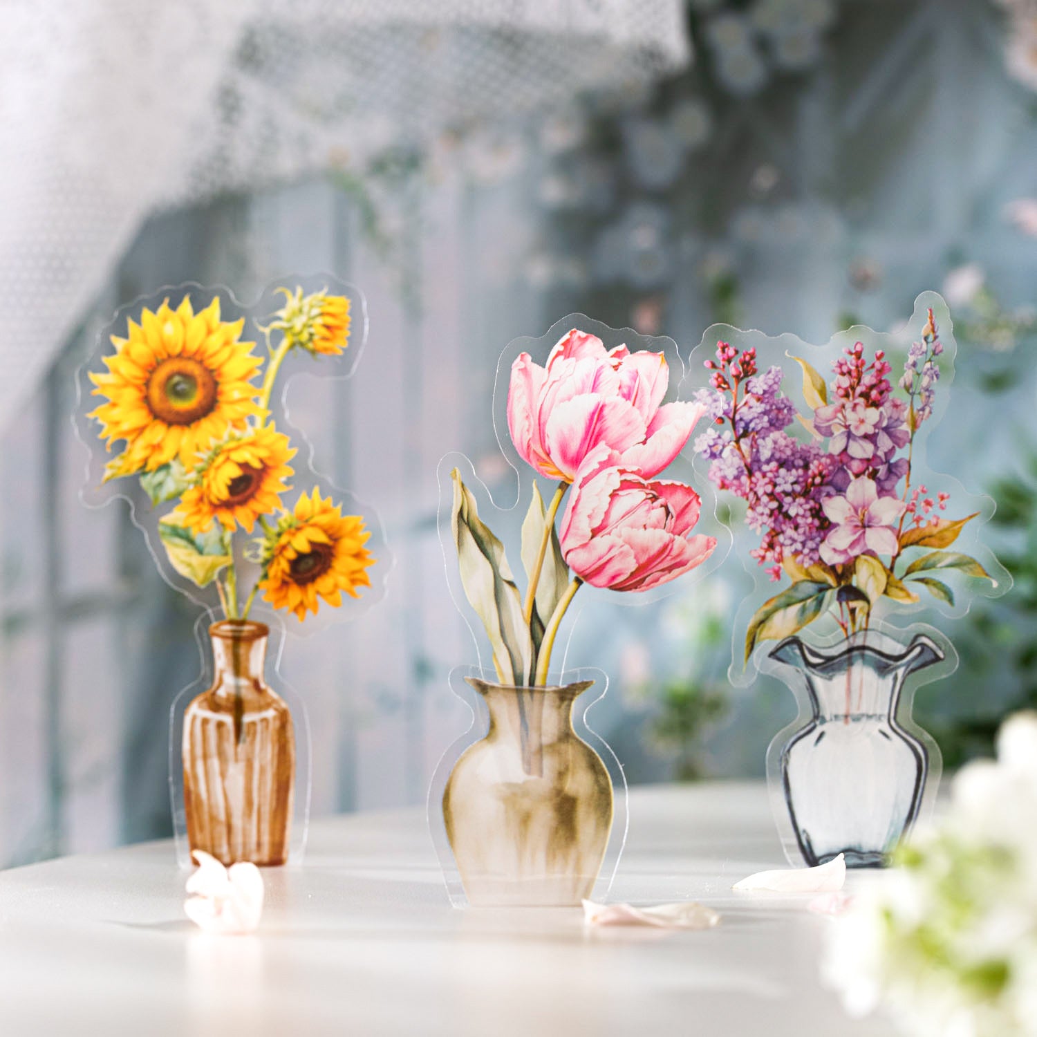 Flowers in Vase Stickers 20pcs – Estarcase