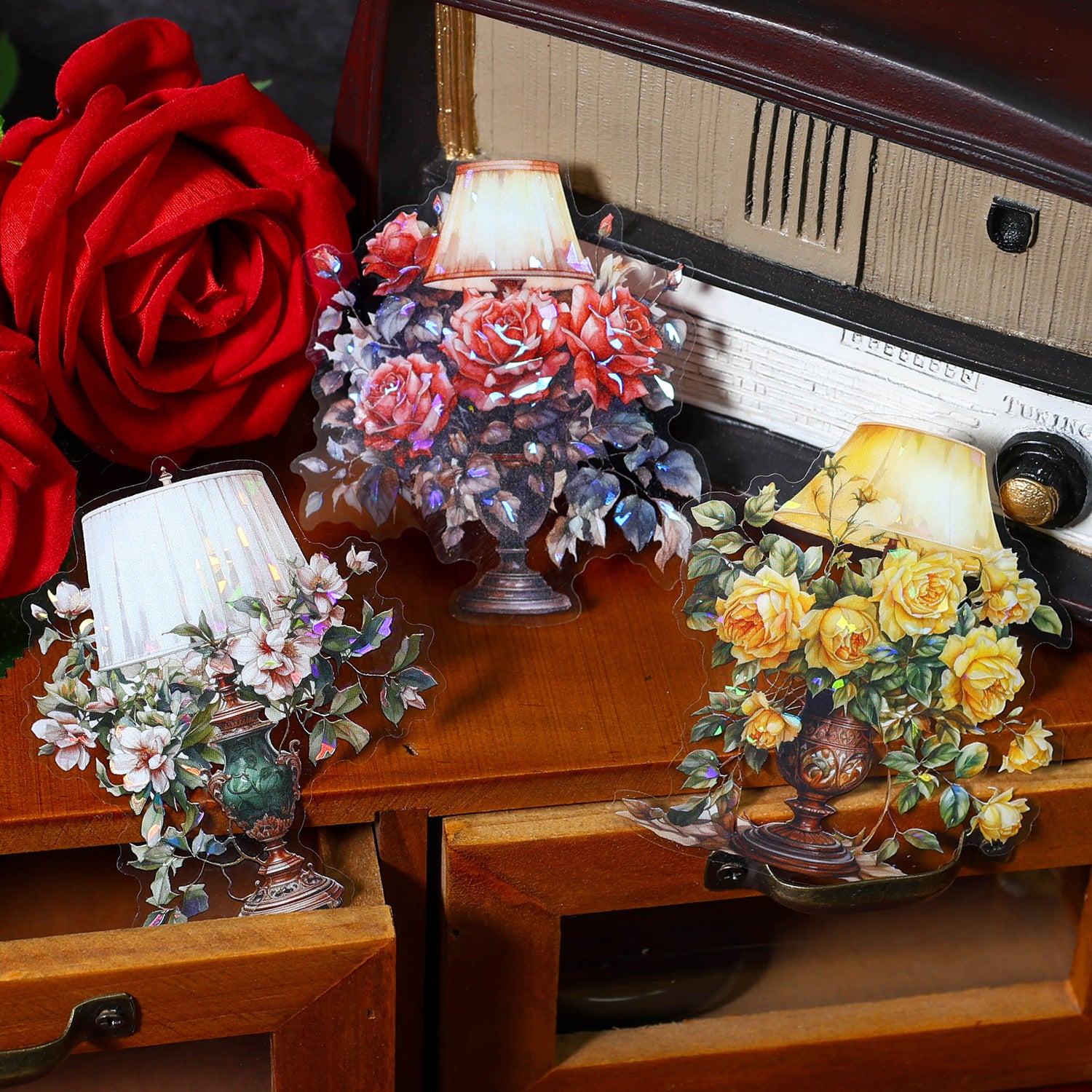 Retro Desk Lamp Stickers 10pcs – Estarcase