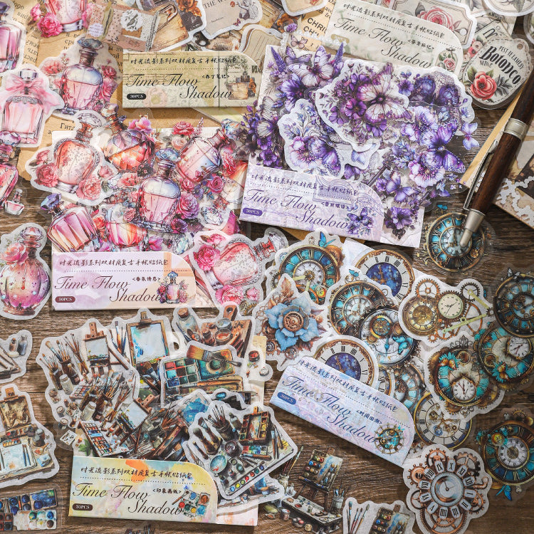 Time Flower Shadow Stickers 30pcs – Estarcase