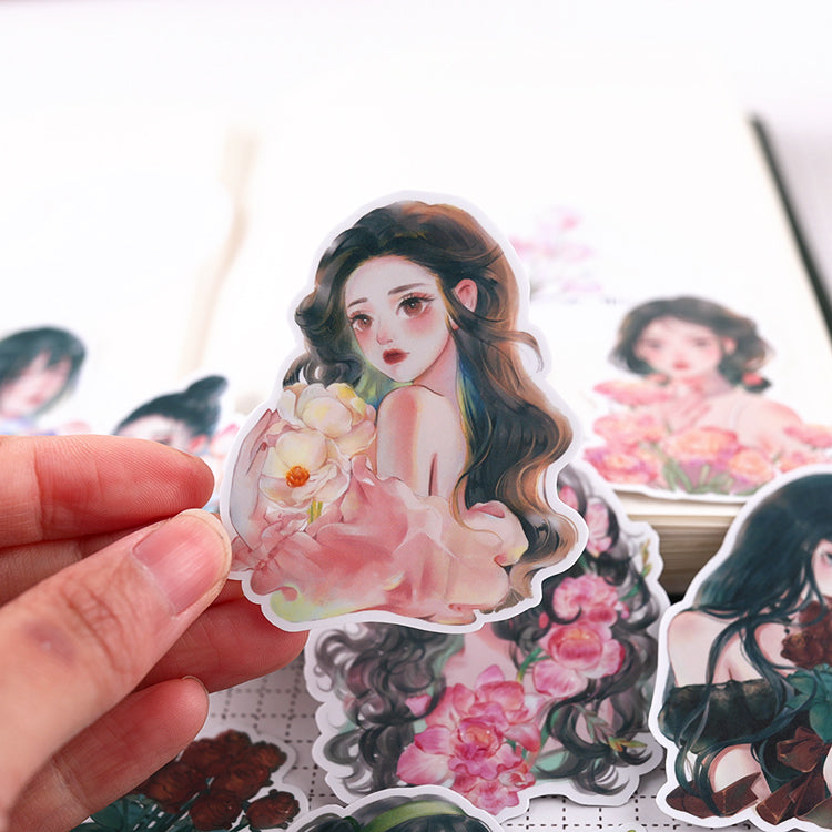 Sweet Girl and Flower Sticker 20pcs – Estarcase